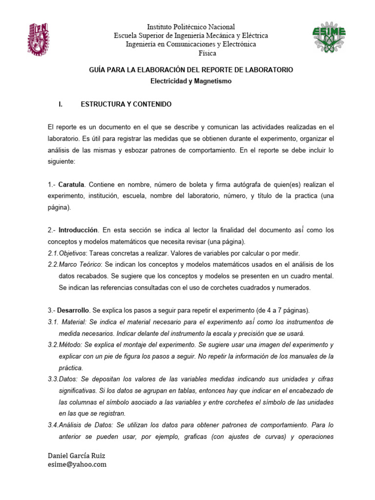 Guía para La Elaboración Del Reporte de Laboratorio | PDF ...