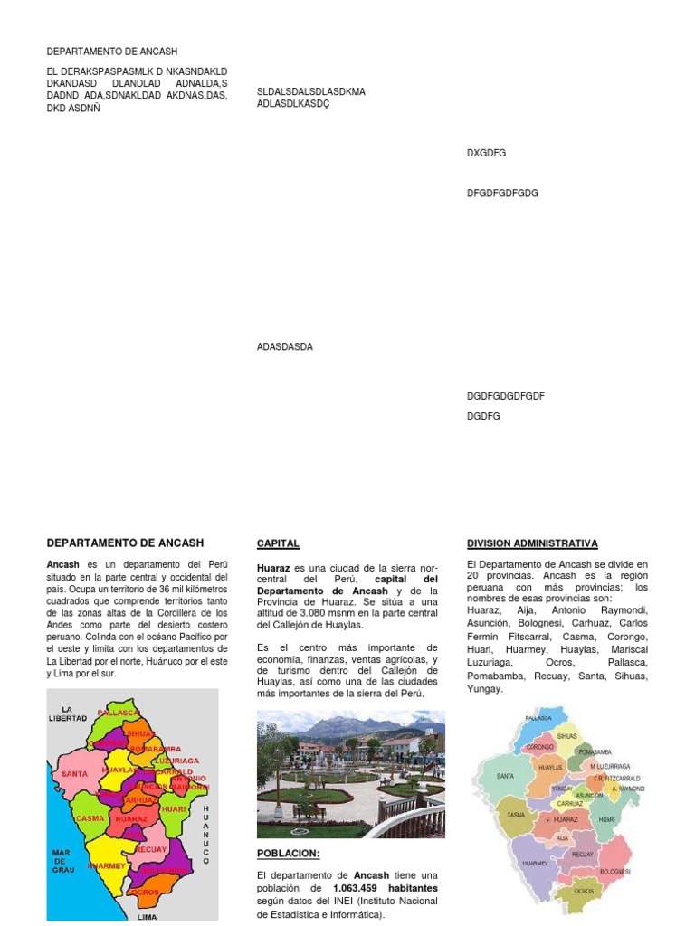 Triptico Ancash Pdf Naturaleza