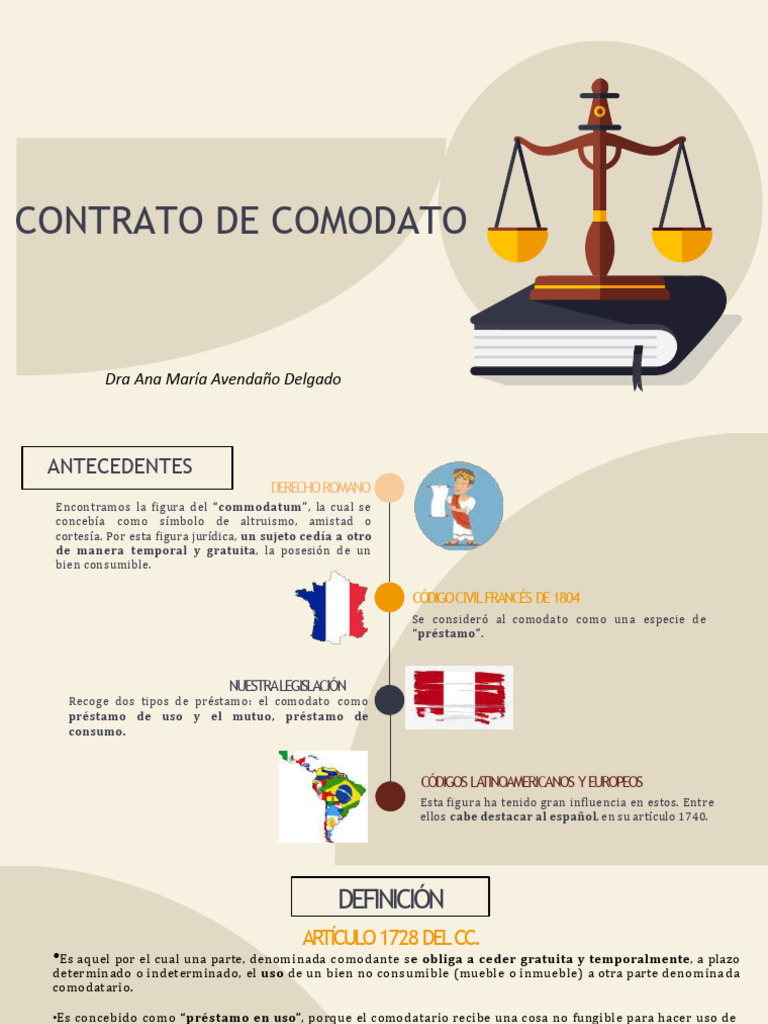 Diapo Contrato de Comodato Mio | PDF | Jurisprudencia | Ley de obligaciones