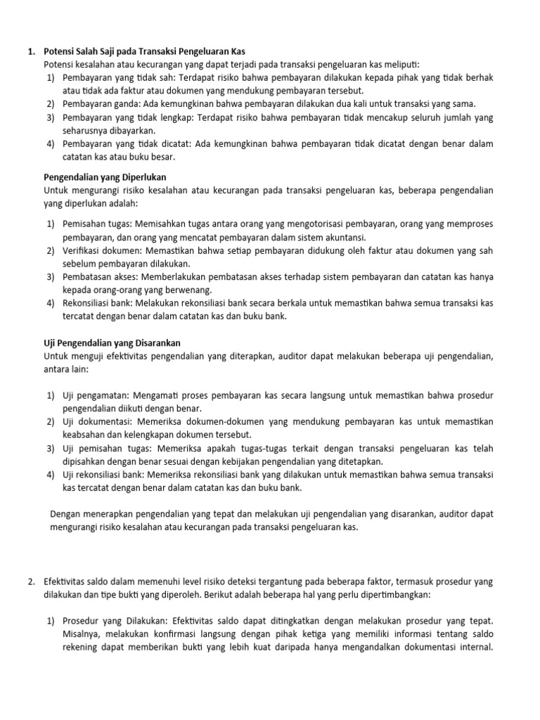 Auditing II | PDF | Pengelolaan Keuangan & Uang | Bisnis