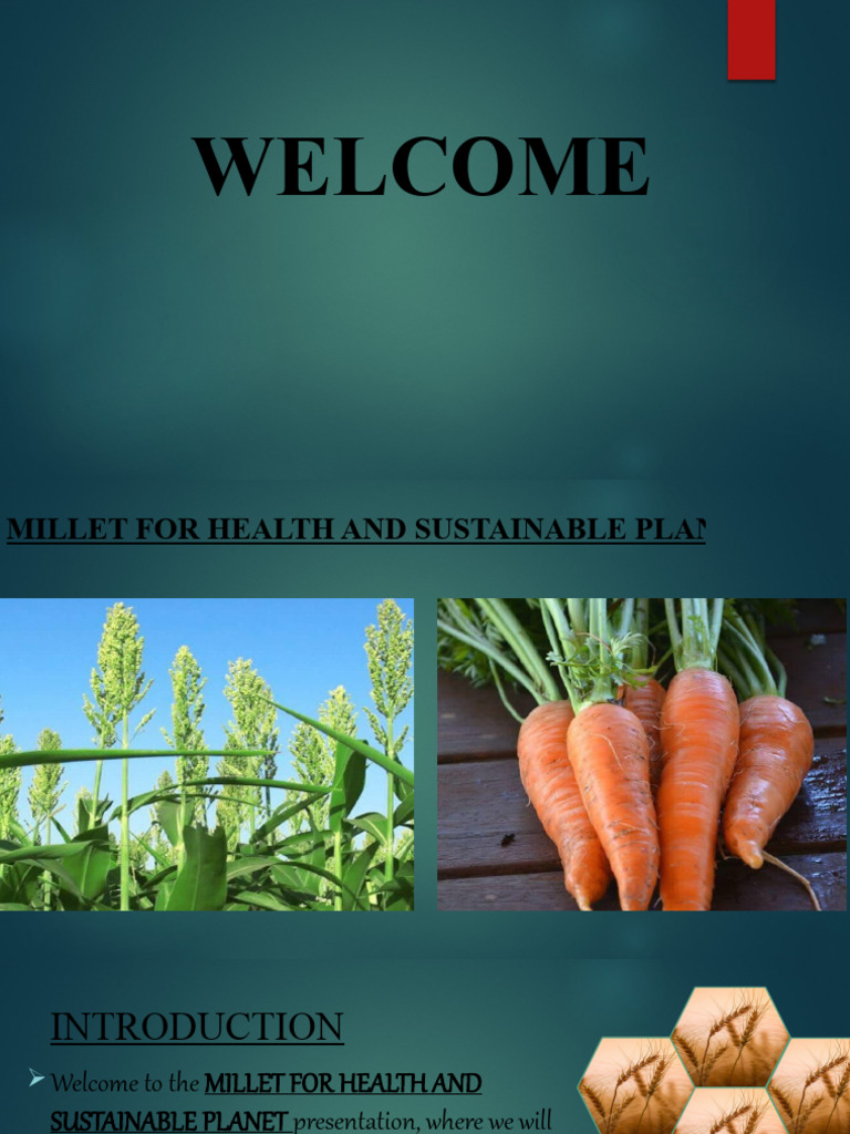 Millets For Health and Sustainable Planet. | PDF | Agriculture | Cereals