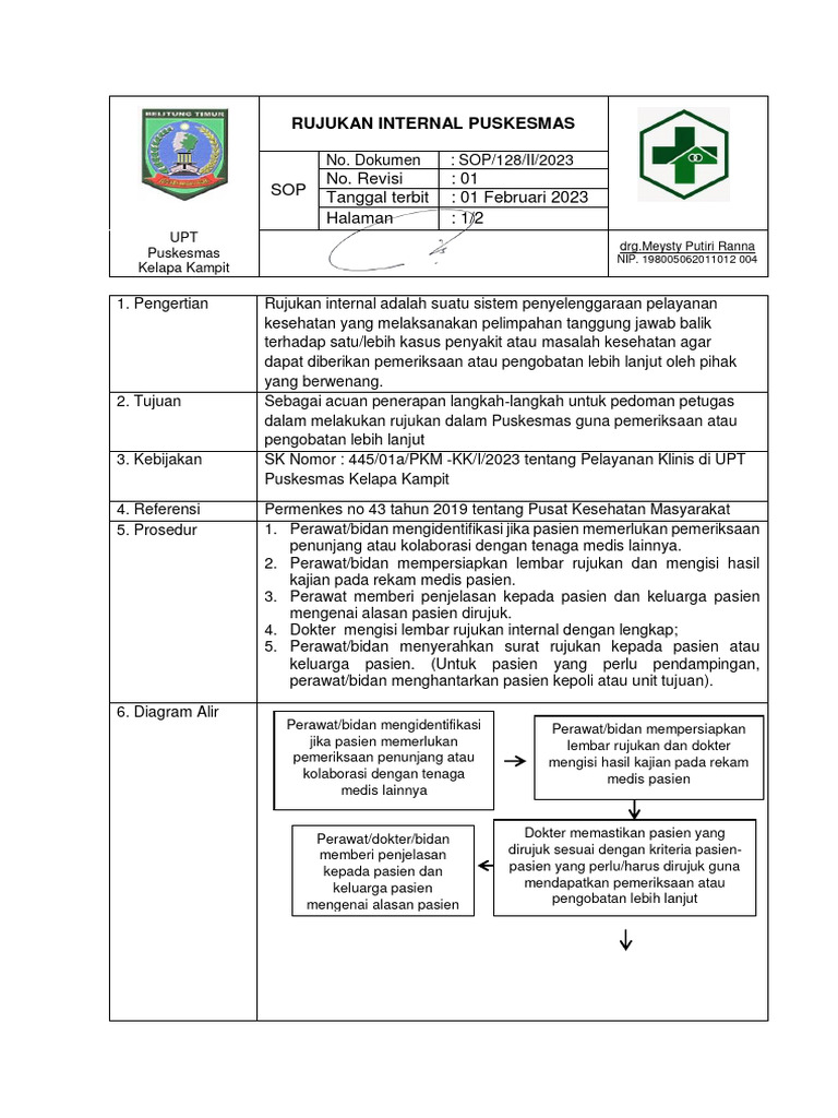 Sop Rujukan Internal Puskesmas | PDF | Sains & Matematika