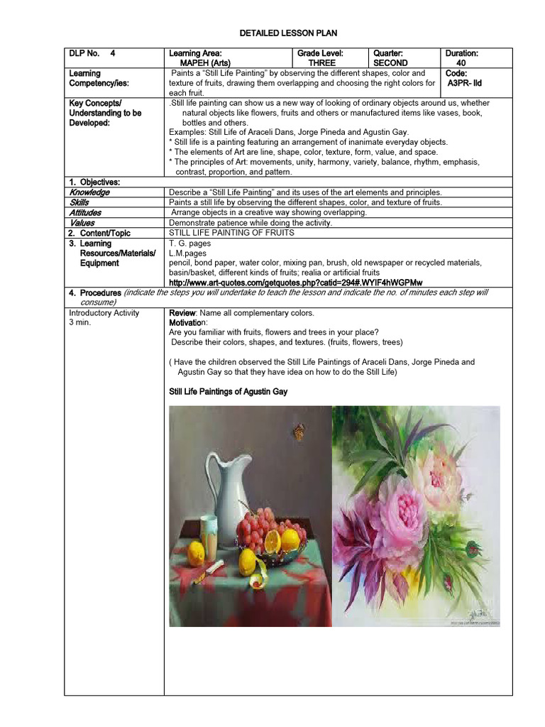 DLP #4 | PDF | Still Life | Visual Arts