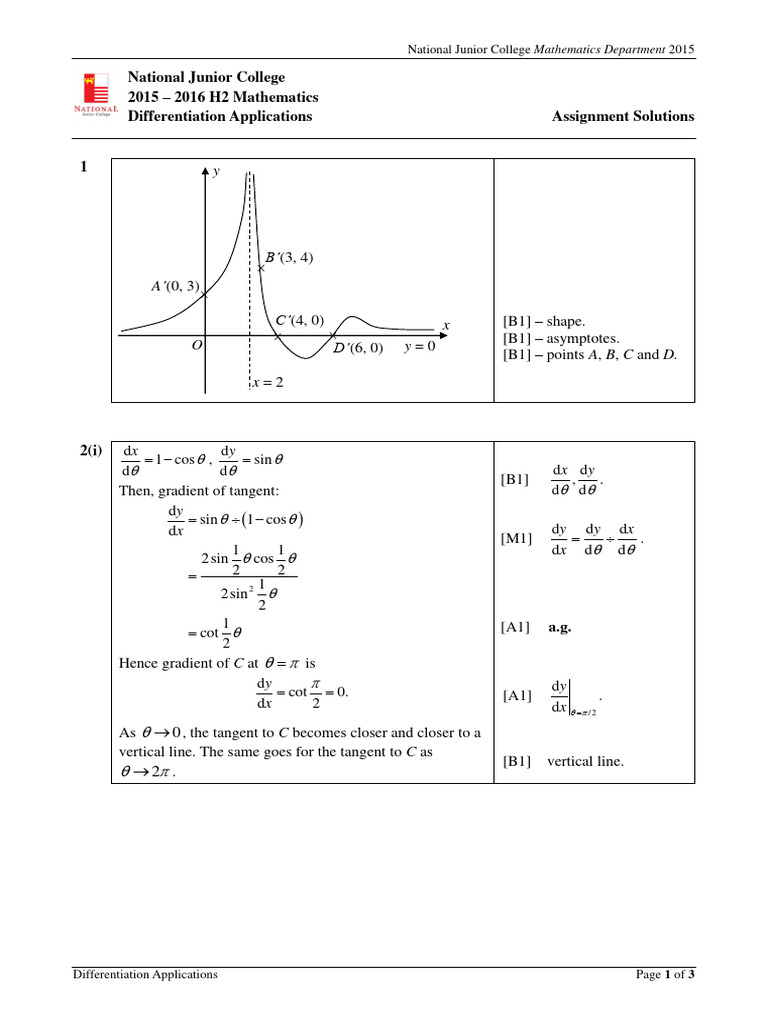 Differentiation_Applications_Assignment_Solutions | PDF | Calculus | Equations