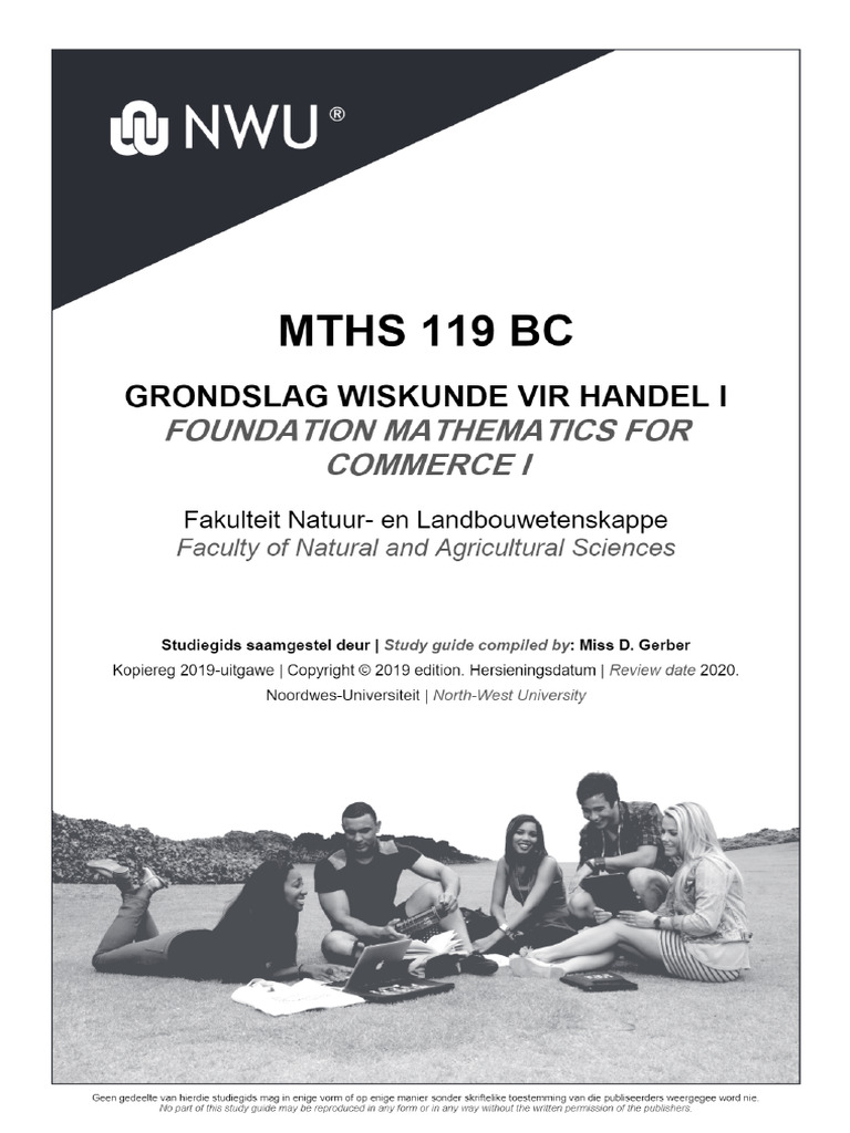 MTHS119-studyguide - NWU | PDF