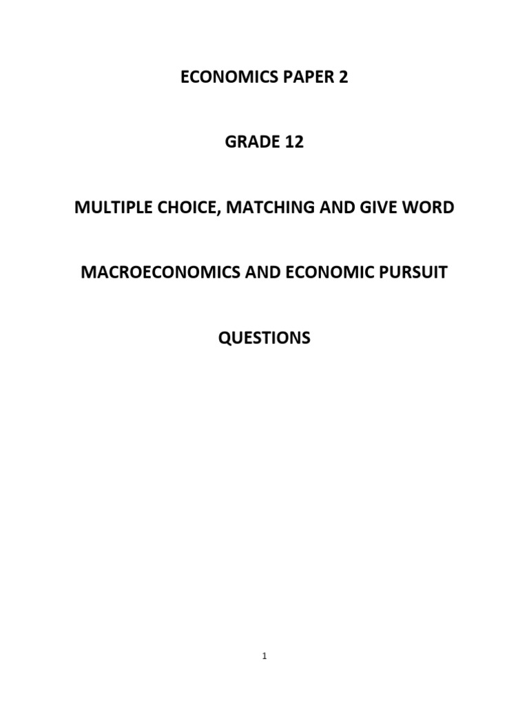 Multiple Choice Econ Paper 2 | PDF | Teaching Methods & Materials