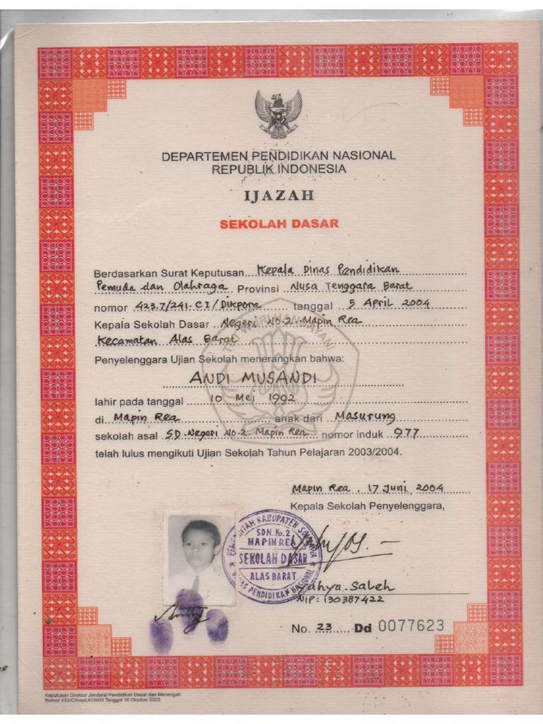 Ijazah SD | PDF