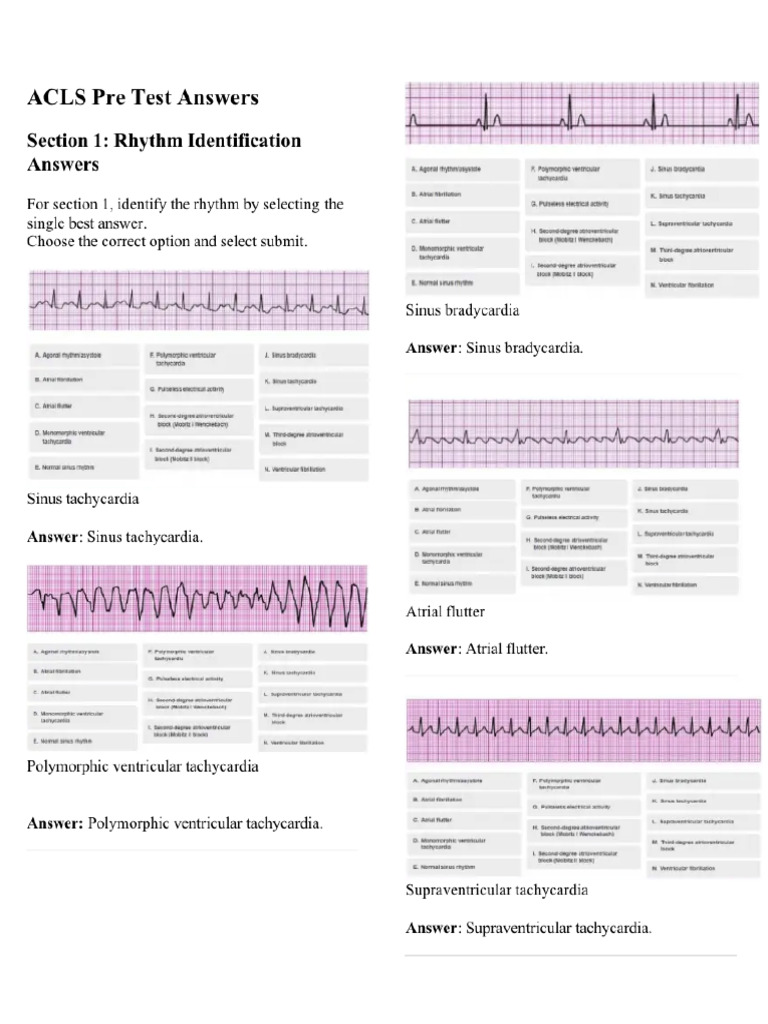 ACLS Pre Test Answers4 | PDF