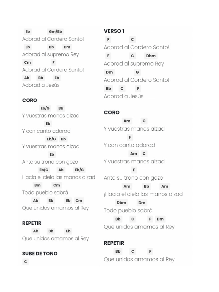 Adorad al cordero santo | PDF