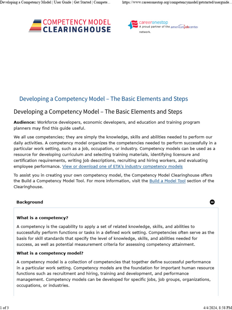 Steps to Build a Competency Model | PDF | Competence (Human Resources ...