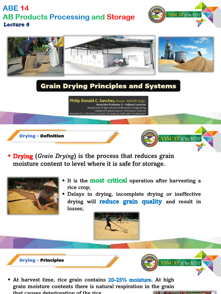 Grain Drying Principles and Methods | PDF | Rice