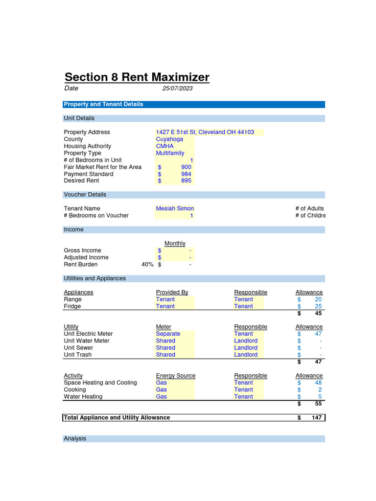 Section 8 Rent Maximizer | PDF | Section 8 (Housing) | Leasehold Estate