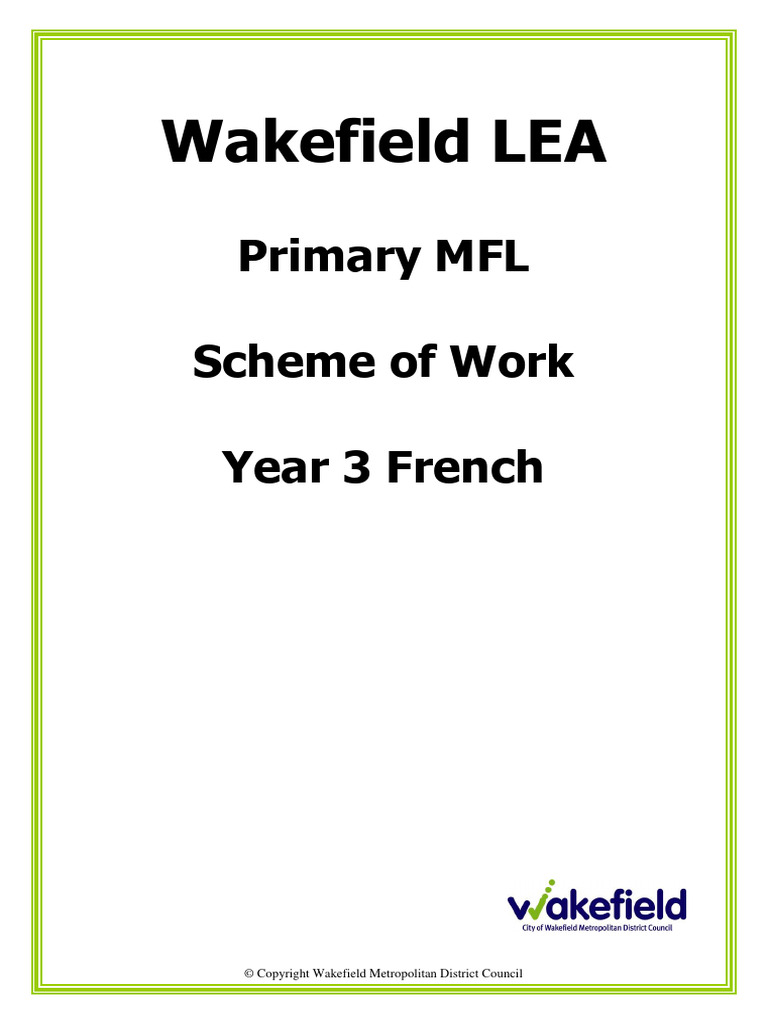 French Scheme of Work Year 3 | PDF | Question | Language Education