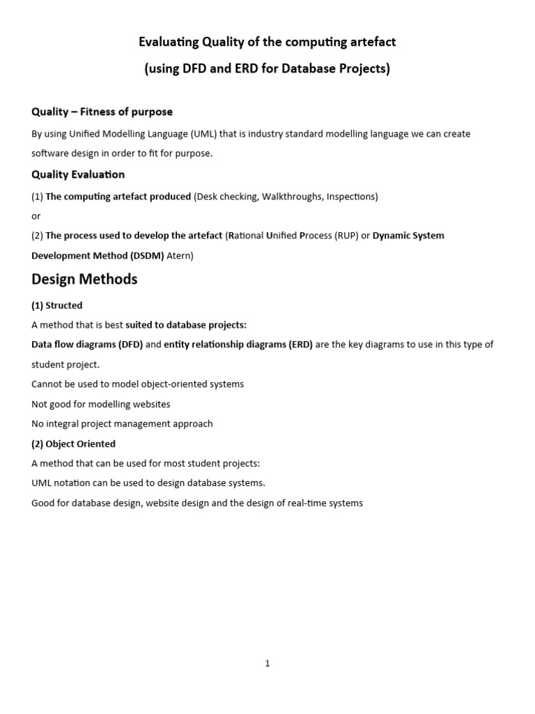 Evaluating DFD and ERD for Database Quality | PDF | Computing | Data Management