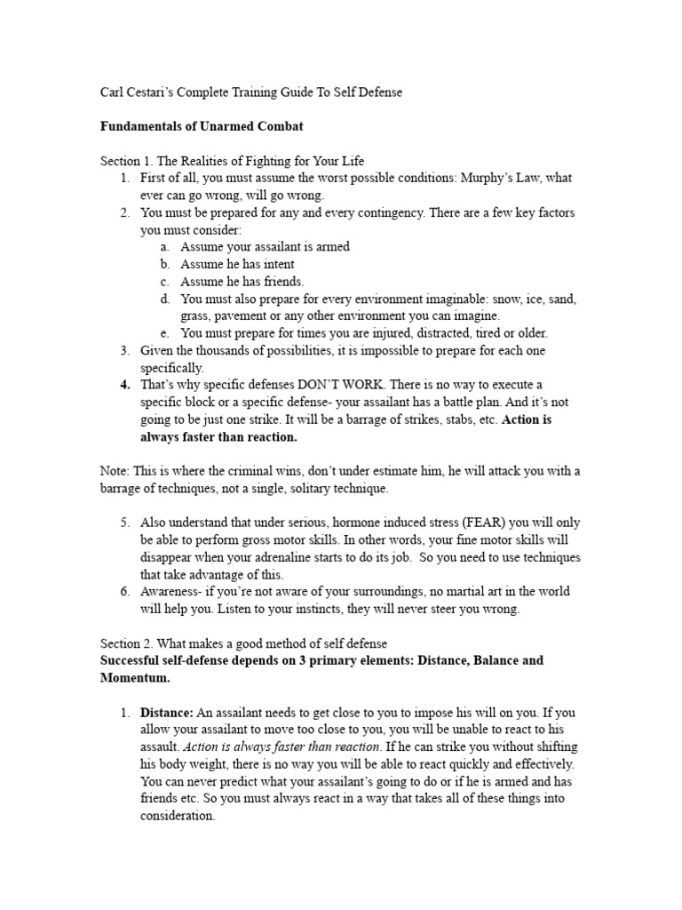 Self Defense Training Essentials Guide | PDF | Self-Improvement