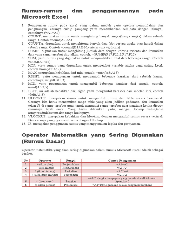 Catatan Excel | PDF | Metode & Bahan Ajar | Komputer