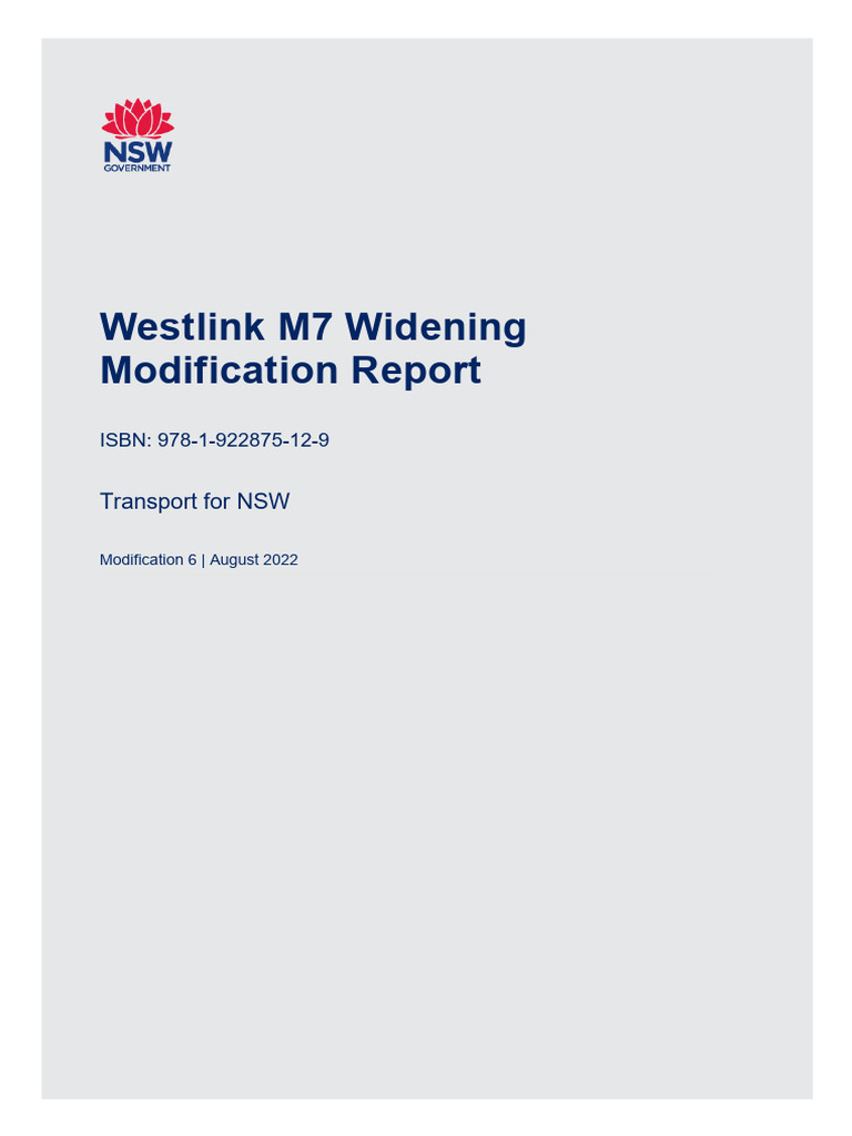 Westlink M7 Report | PDF | Risk | Climate Change Mitigation