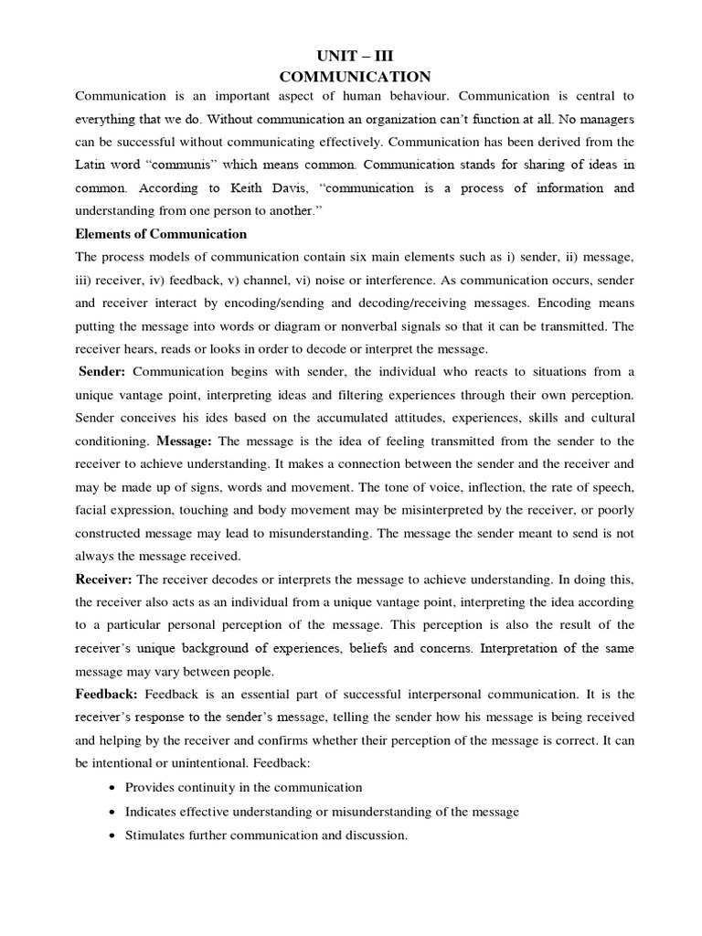 OB-UNIT-III | PDF | Communication | Decision Making