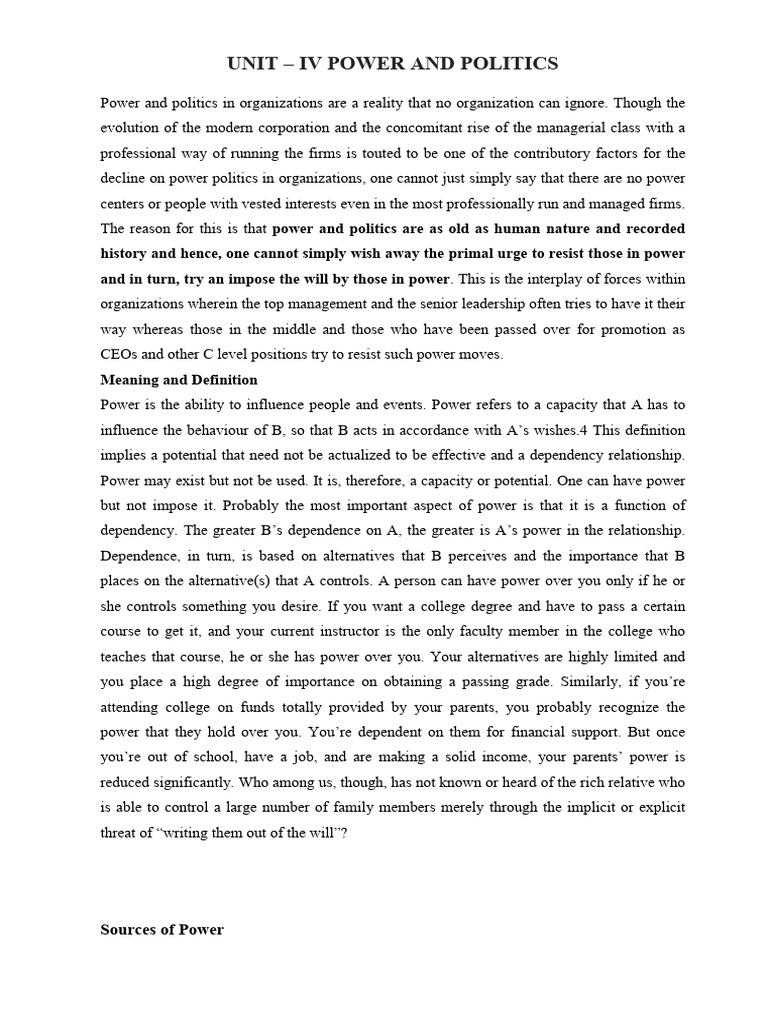 Understanding Power and Politics in Organizations | PDF | Power (Social ...