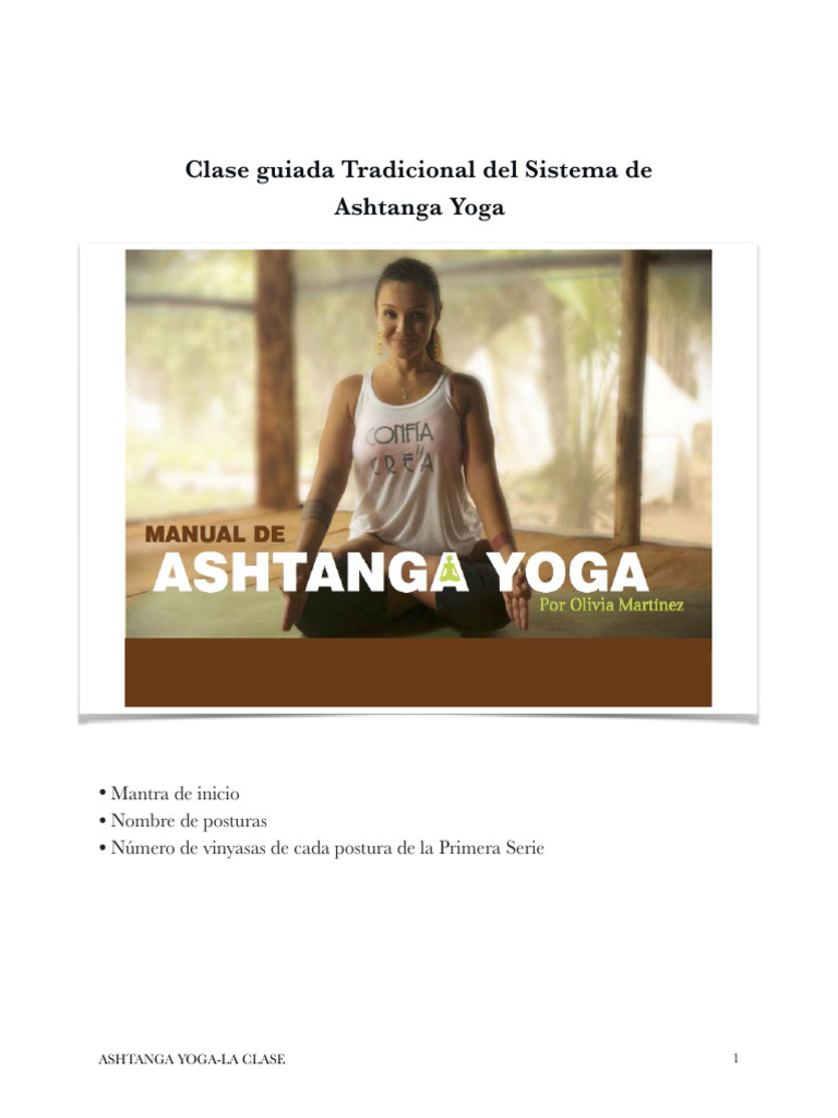 Clase Guiada Tradicional de Ashtanga Yoga | Descargar gratis PDF | Yoga