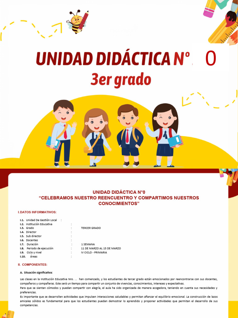 Unidad N°0 - 3er Grado | PDF | Geometría | Evaluación