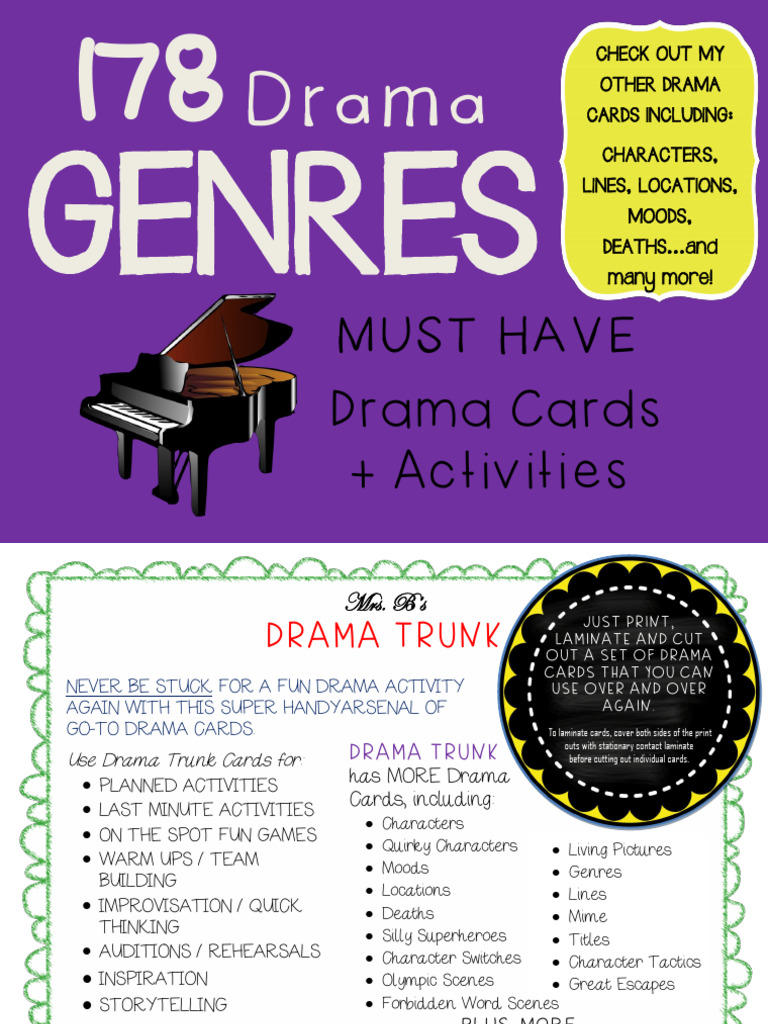 Drama Activity Cards for All Genres | PDF | Comedy | Genre