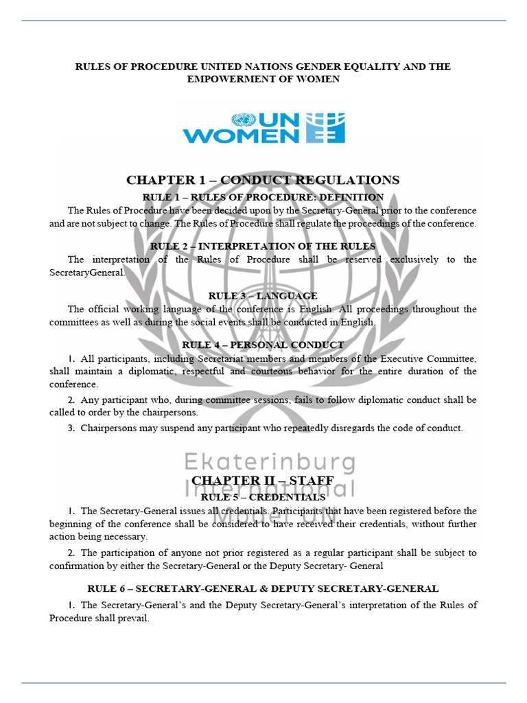 Chapter 1 - Conduct Regulations | PDF | Committee | United States House ...