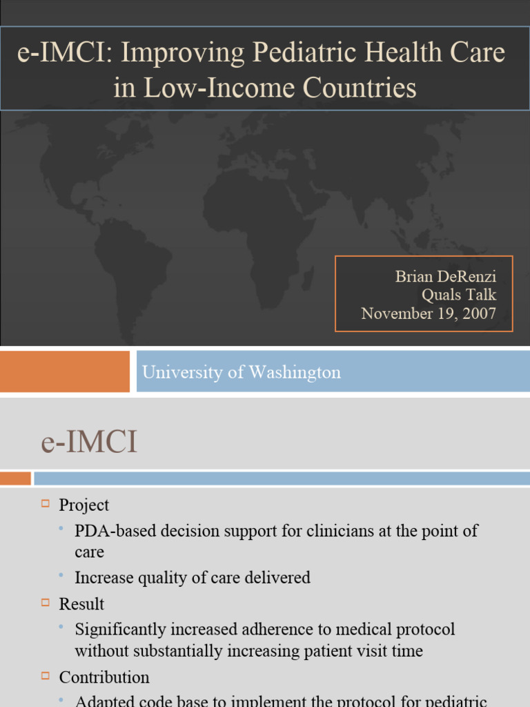 e-IMCI for Low-Income Pediatric Care | PDF | Electronic Health Record | Health Sciences