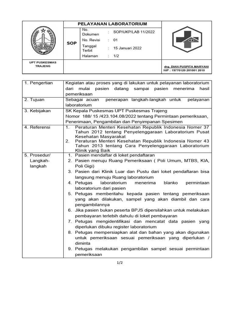 Pelayanan Laboratorium | PDF