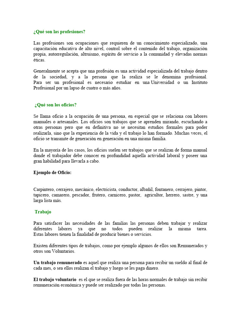 Qué Son Las Profesiones | PDF