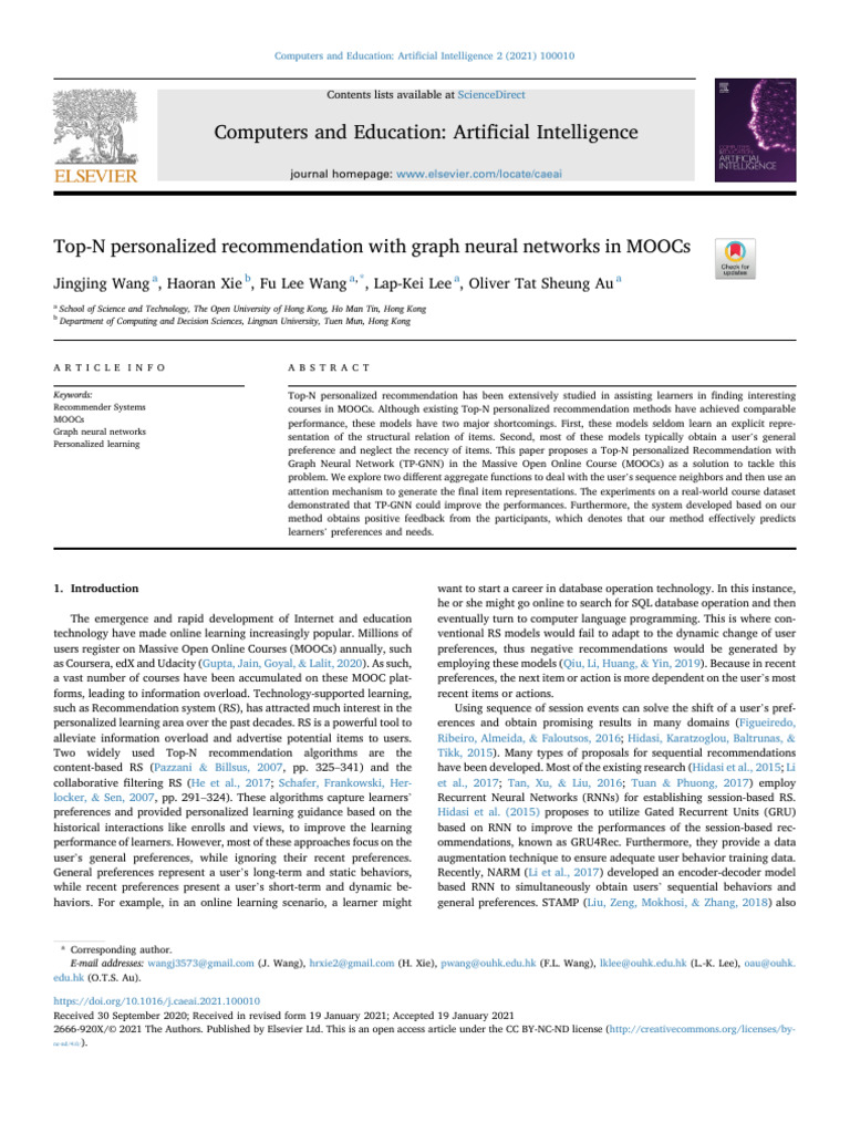 Graph Neural Networks for MOOC Recommendations | PDF | Artificial ...