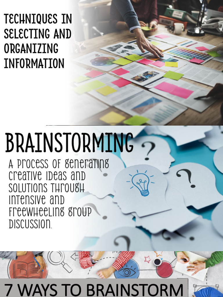 Techniques in Selecting and Organizing Information | PDF ...