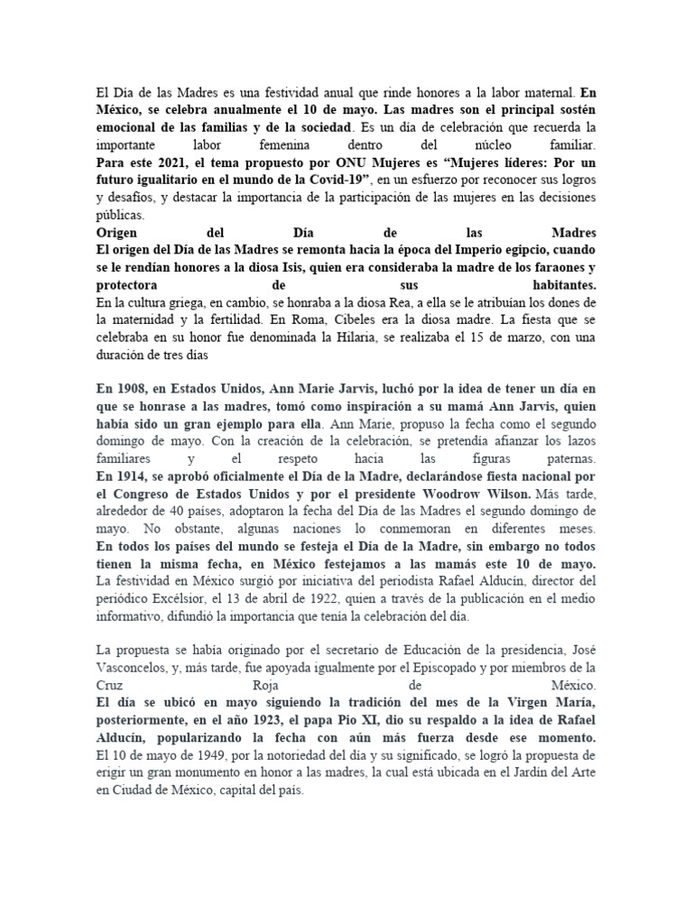 Dia de la madre | PDF