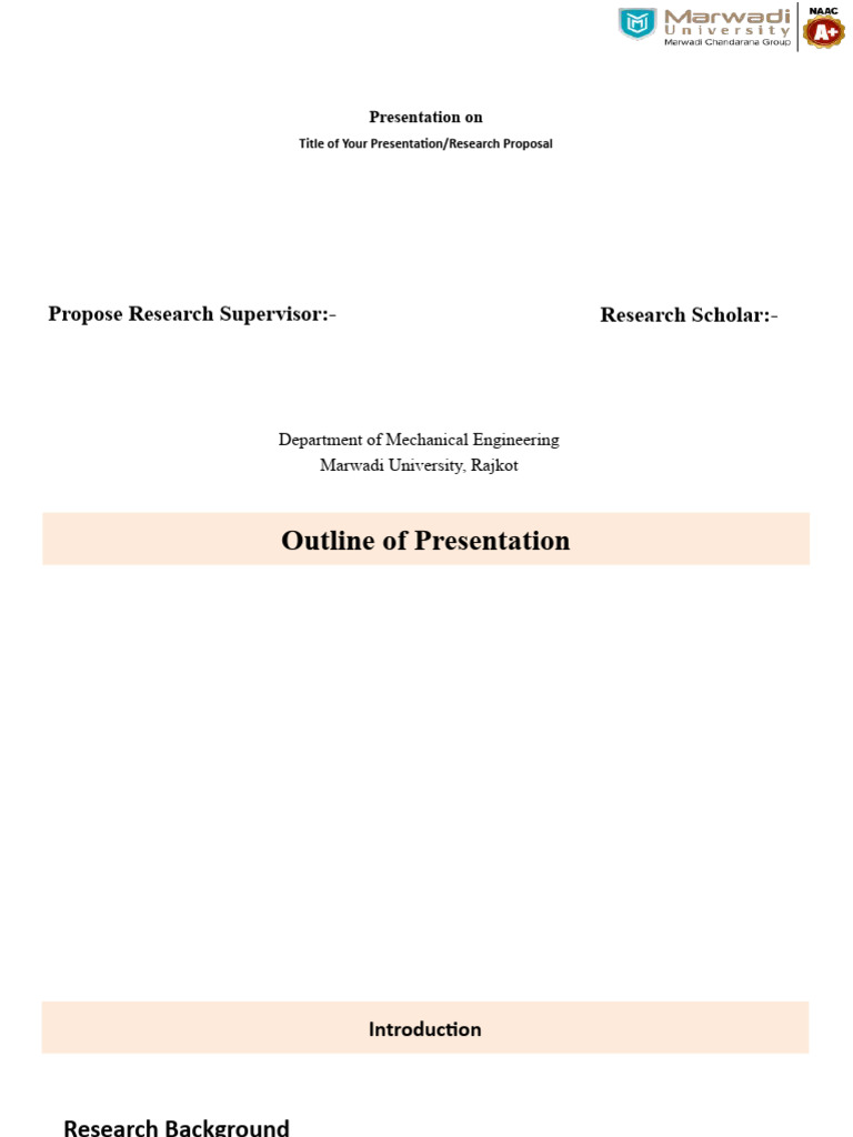PHD Admission - Basic Research Proposal Presentation | PDF