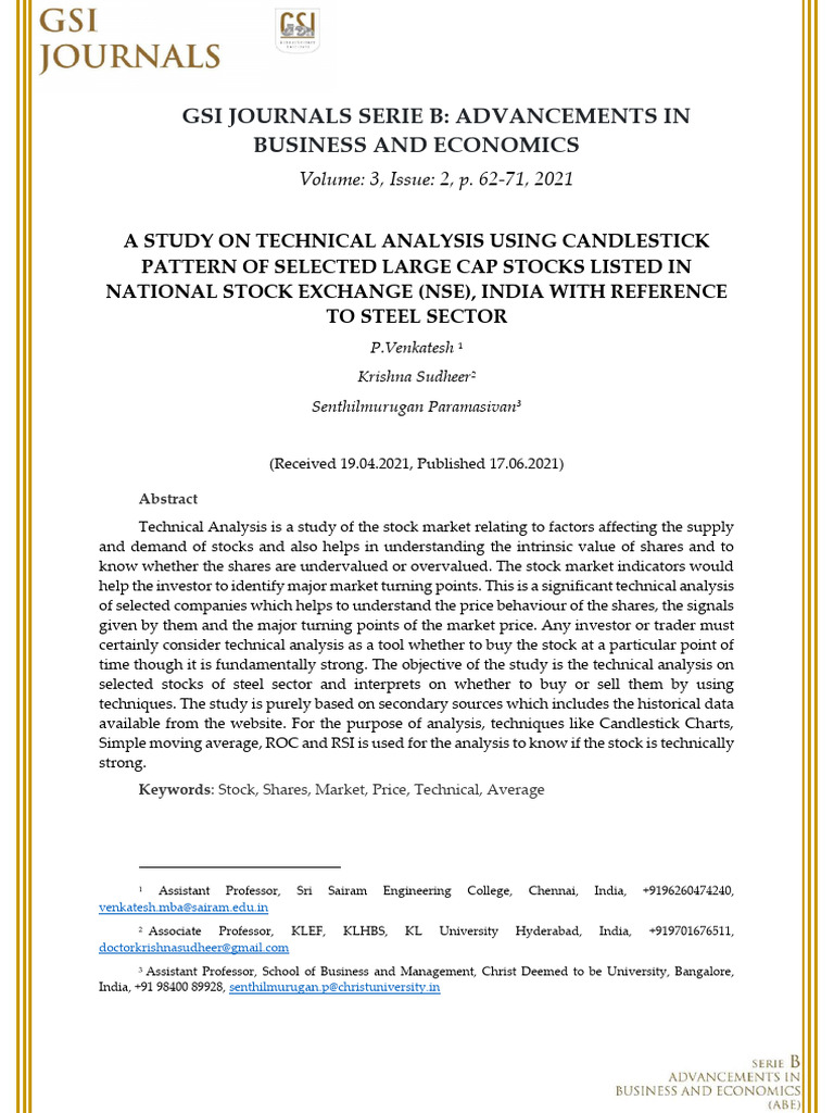 A Study On Technical Analysis Using | PDF | Technical Analysis | Investing