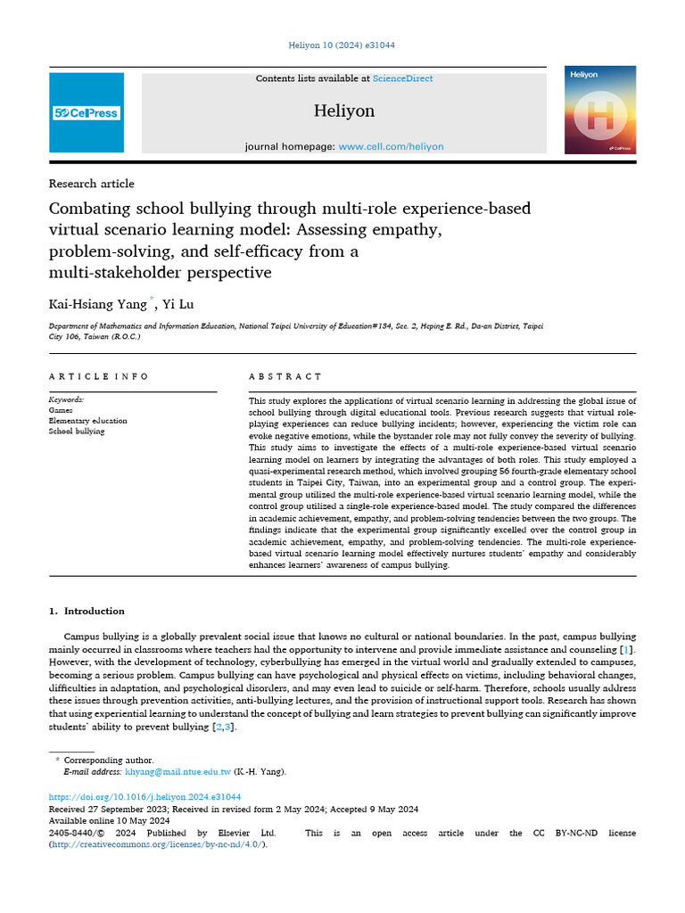 Jurnal 4 | PDF | Learning | Bullying