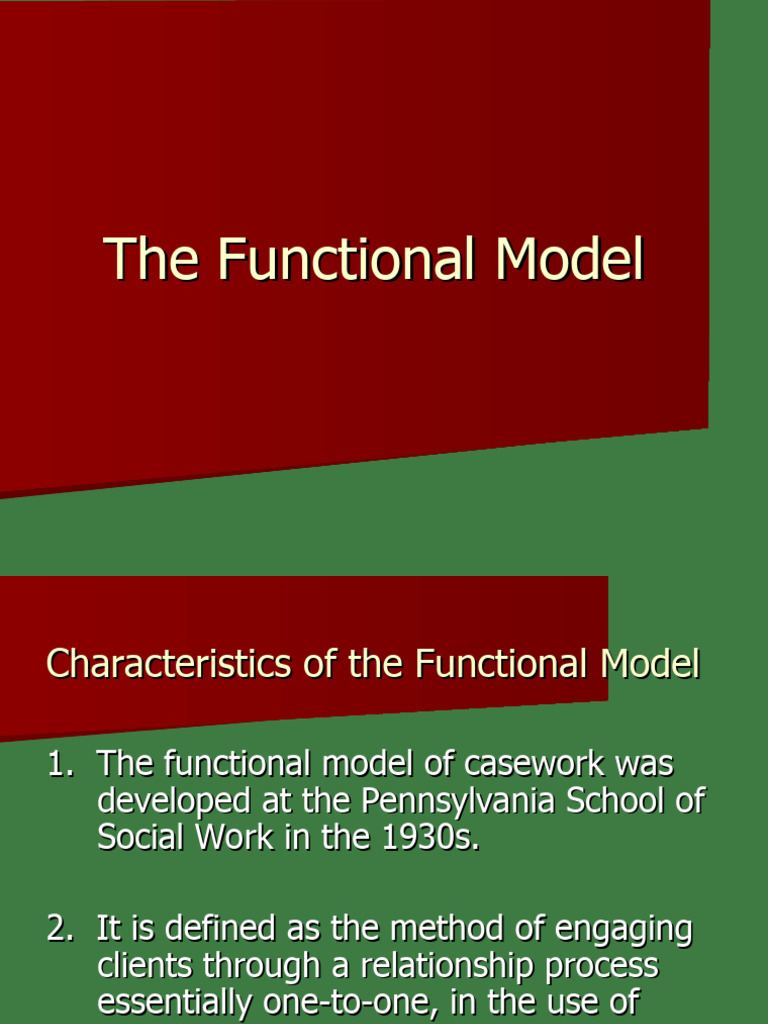 Functional Model in Social Casework | PDF | Social Work | Psychology