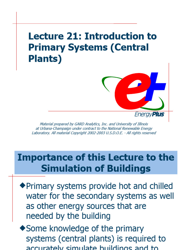 Lecture 21 Intro To Primary Systems | PDF | Heat Exchanger | Heat Pump