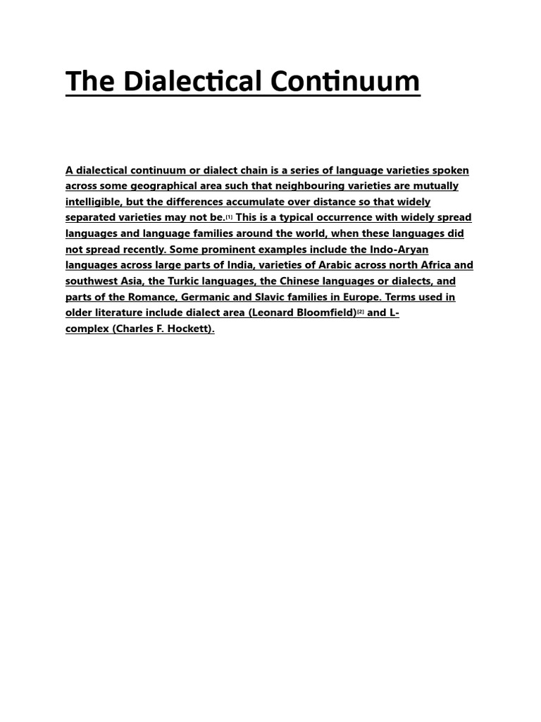 Understanding Dialectical Continuums | PDF