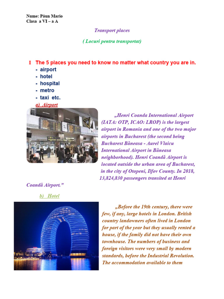 Essential Transport Locations Guide | PDF | Transport | Public Transport