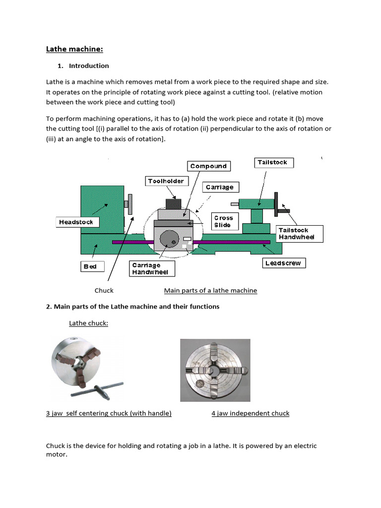 Lathe machine | PDF | Machining | Drilling