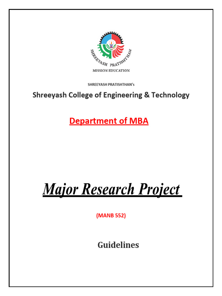 Major Project Guidelines SIMSR | PDF | Data | Methodology