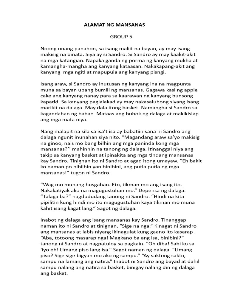 Alamat NG Mansanas 2 | PDF