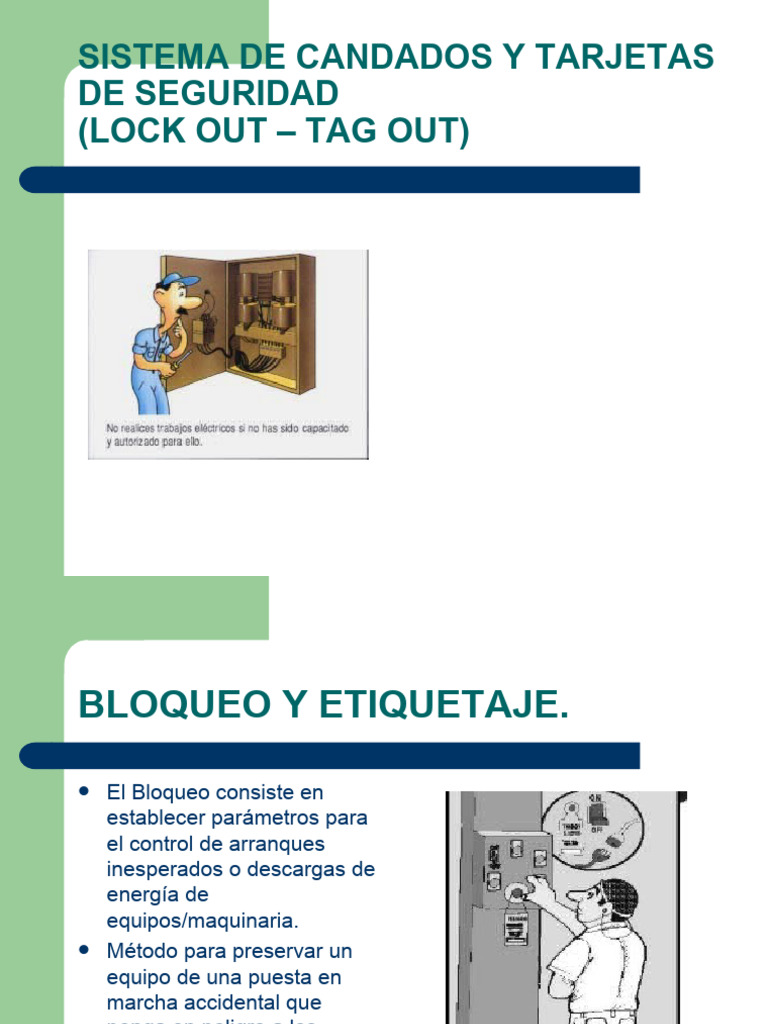 Capacitación SSOMARS Riesgo Electrico - Bloqueo y Etiquetado de Seguridad | Descargar gratis PDF ...