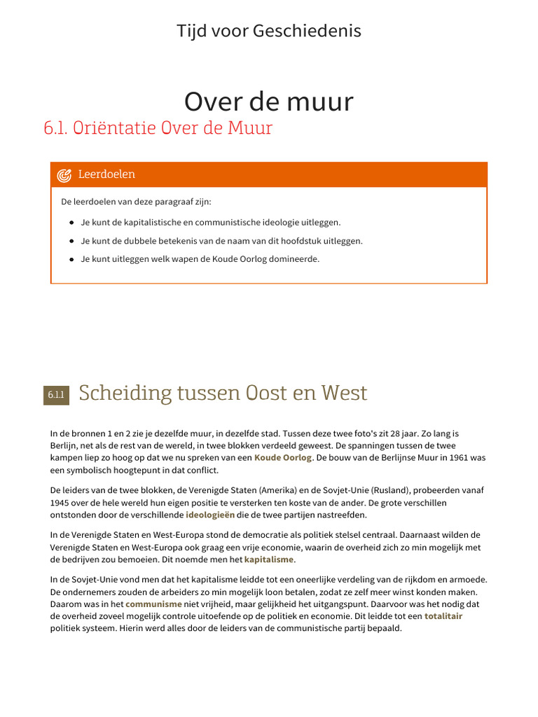 Tijd voor Geschiedenis Over de muur | PDF