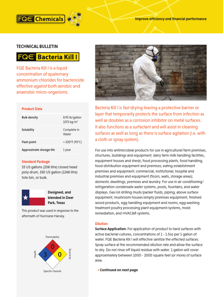 FQE Bacteria Kill I Technical Bulletin | PDF | Water | Antimicrobial