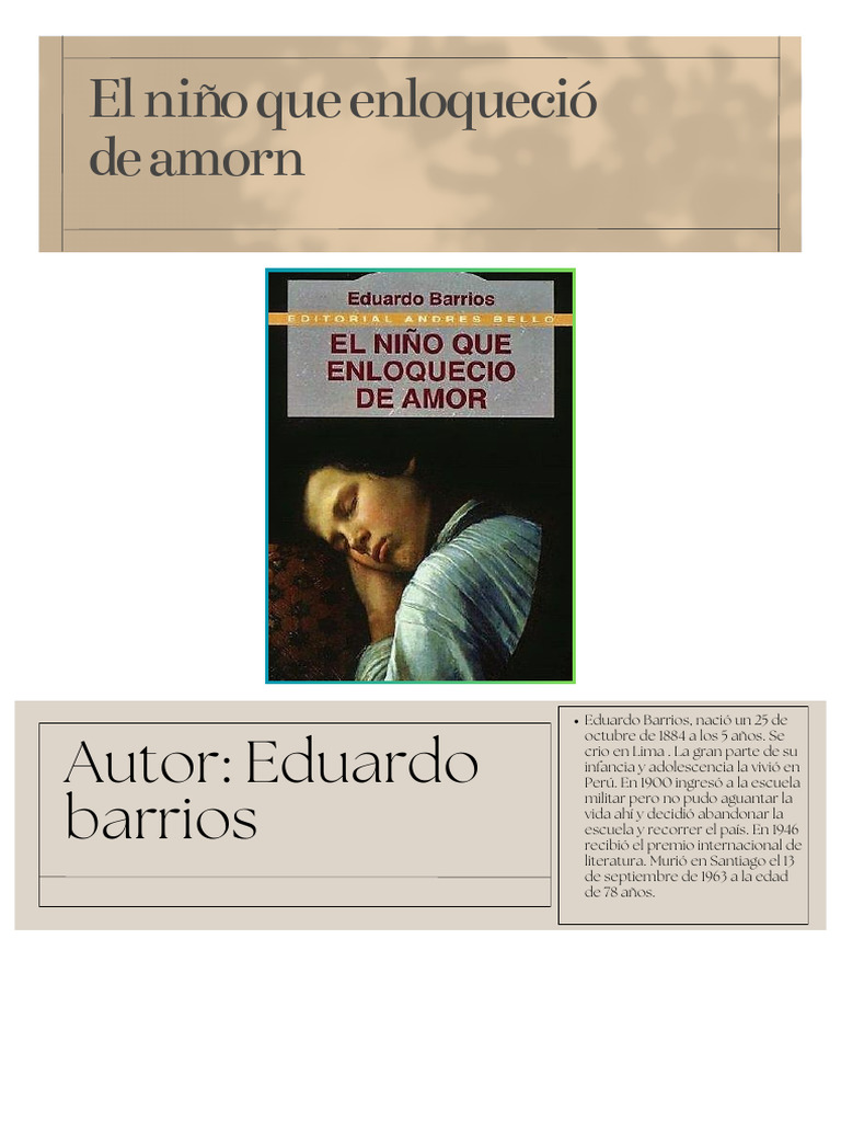 El Nino Que Enloqueció de Amor | PDF | Amor | Las emociones