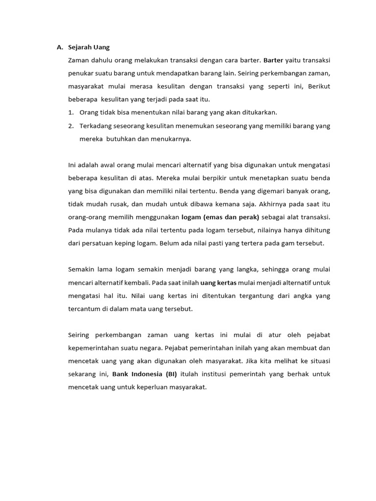 Materi IPAS Kelas 4 Nilai Dan Fungsi Uang | PDF Materi IPAS Kelas 4 Nilai Dan Fungsi Uang | PDF