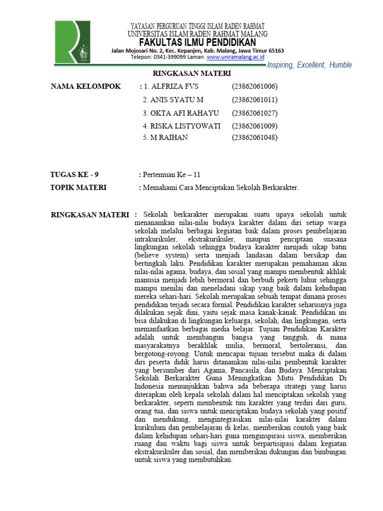 Ringkasan Materi Ke 9 Per 11 | PDF