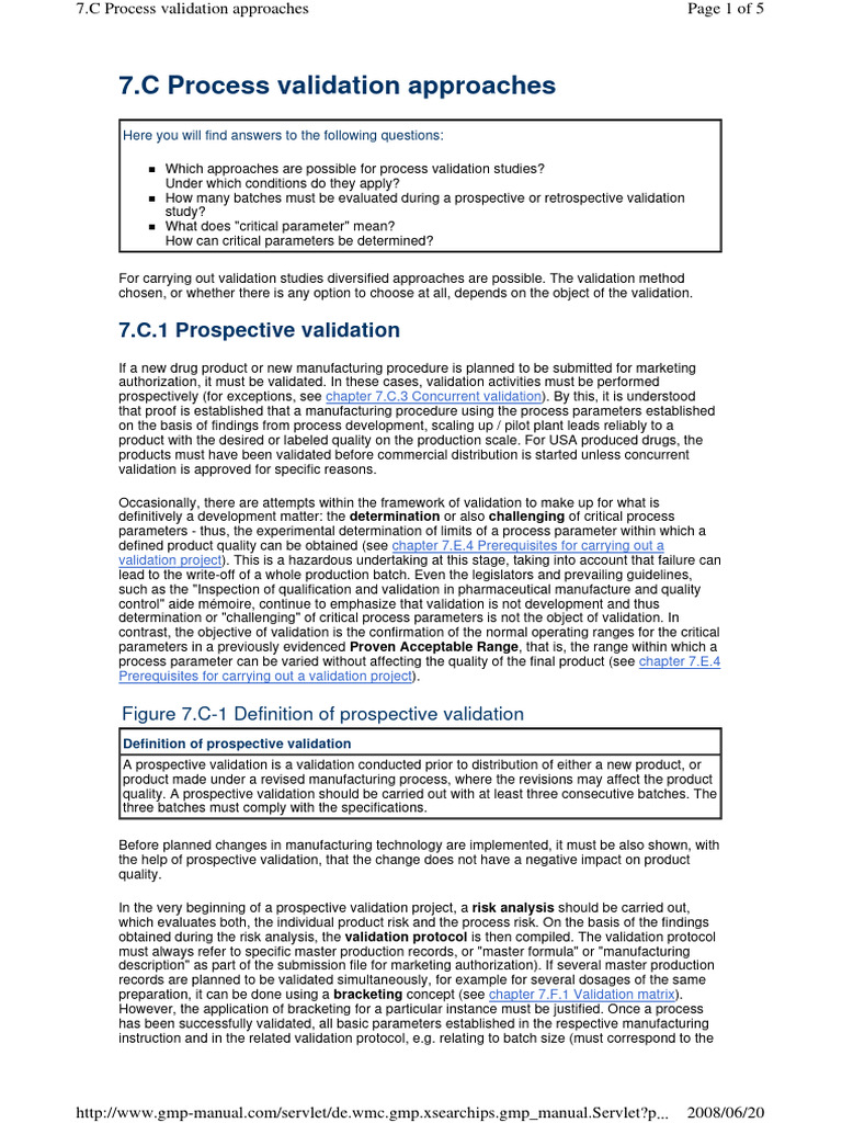 7.C Process validation approaches | PDF | Risk | Risk Management